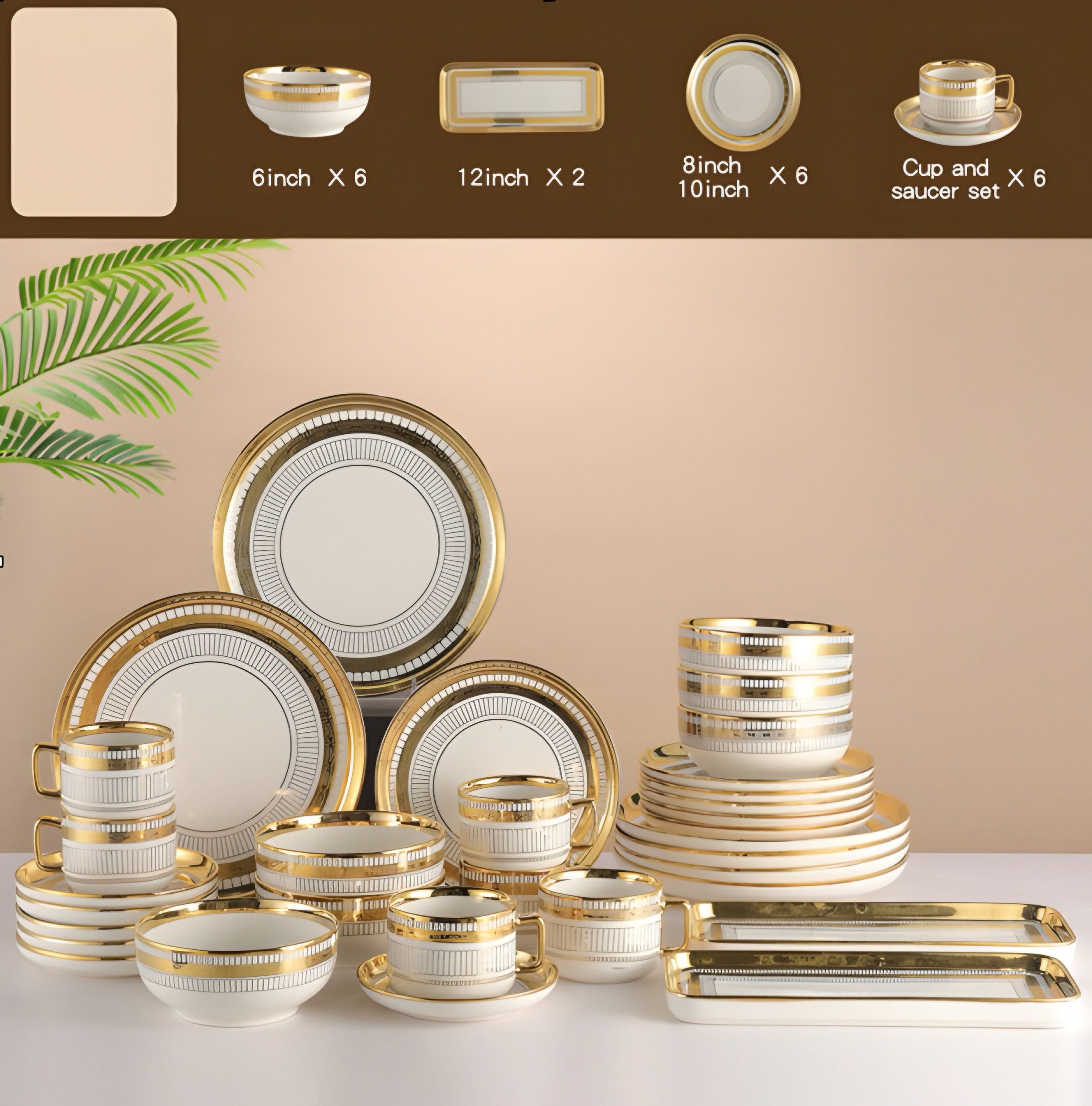 Victoria Glam 32 pcs Dinner Set Finest Premium Porcelain – Grab and Go Mart